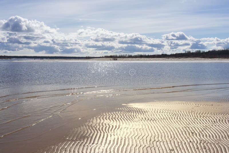 People Walk Along the River in the Spring Stock Image - Image of nature ...