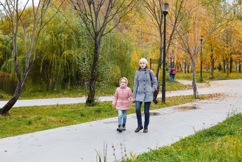 People Walk in the Park in Autumn / Fall Editorial Image - Image of ...