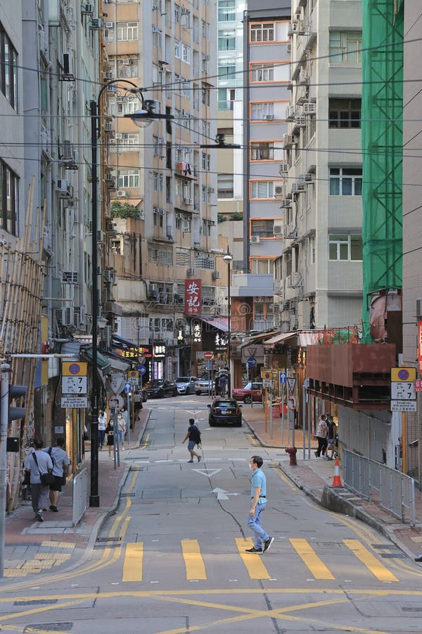 People Walk Past in Sheung Wan District, Hong Kong 4 Sept 2021 ...