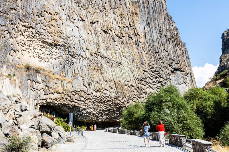People Walk in Symphony of Stones in Garni Gorge Editorial Stock Photo ...