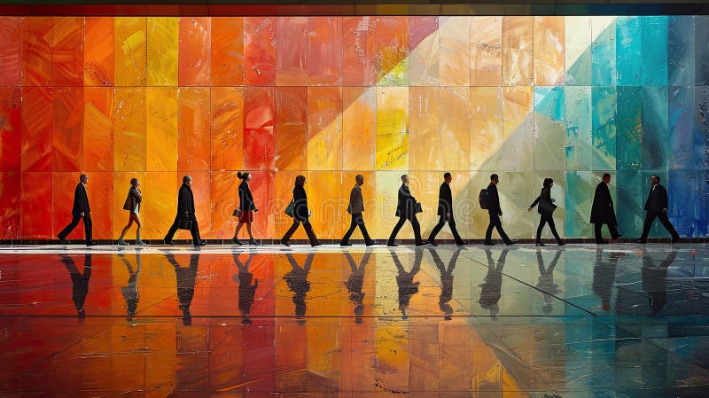People Walking. Abstract and Colorful Background Stock Illustration ...