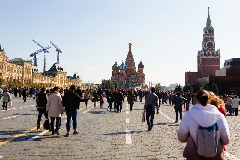 People are Walking Along the Red Square. Editorial Stock Photo - Image ...