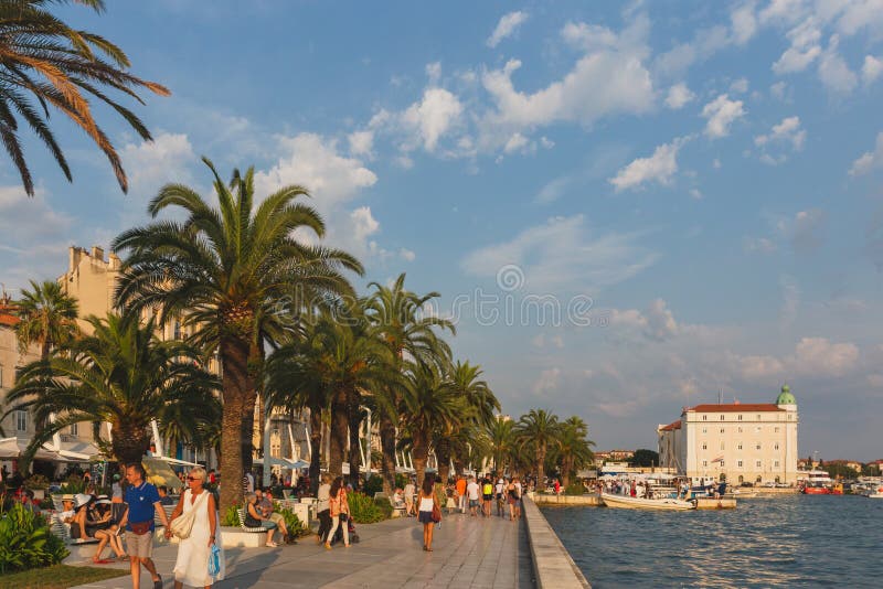 Riva promenade. Split editorial stock image. Image of dalmatian - 54644104