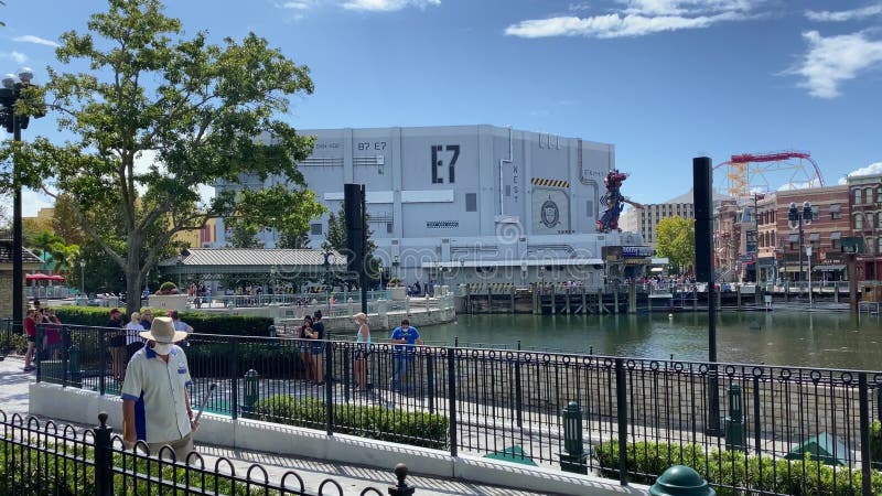 People Walking Around the Universal Studios Transformers Ride Stock ...