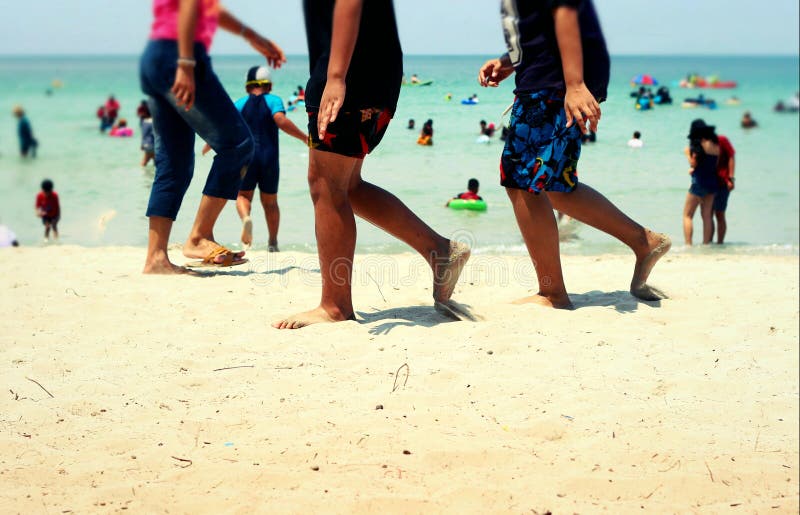 People Walking on the Beach Stock Photo - Image of summer, activity ...