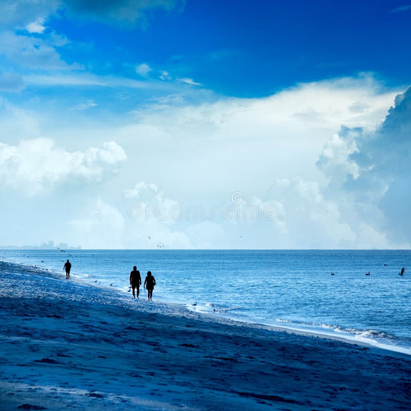 People Walking at the Beach Stock Image - Image of holiday, ocean ...