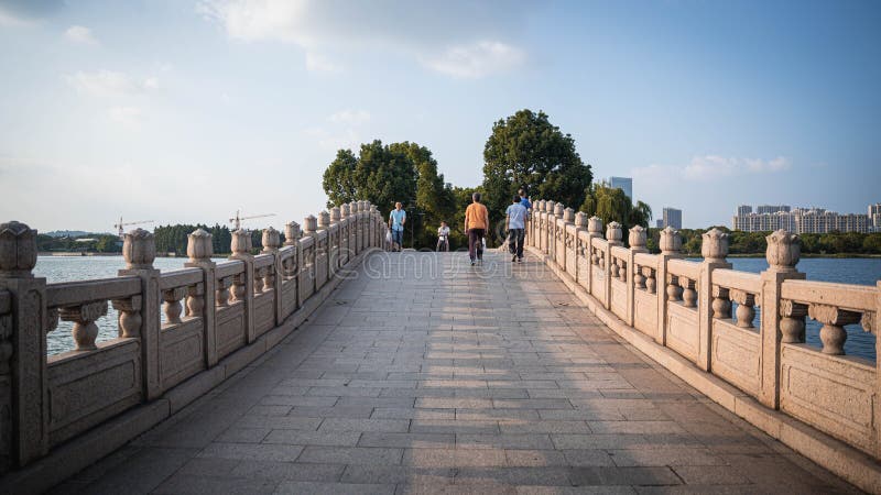 People Walking on the Bridge Editorial Stock Photo - Image of famous ...