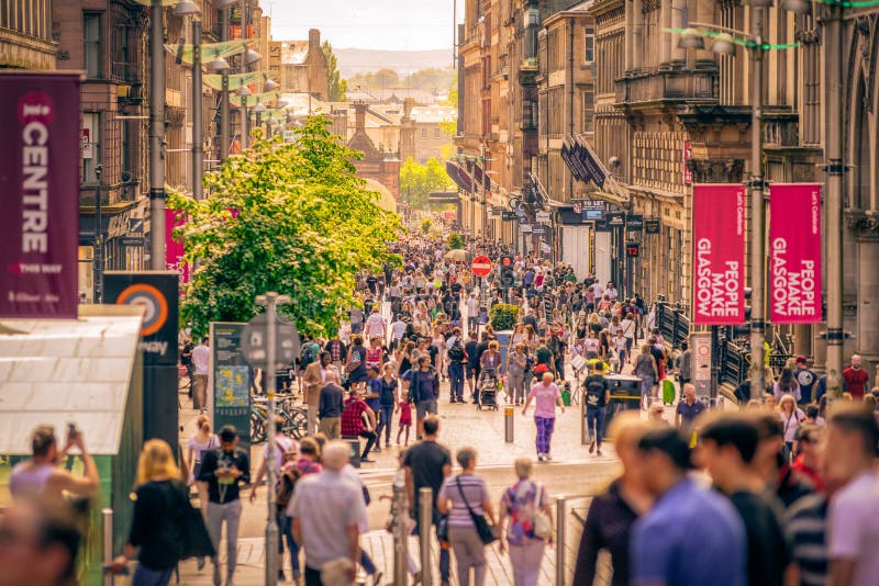 People Walking in Centre of City Glasgow, Scotland Editorial Image ...