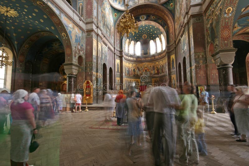 People walking in church stock image. Image of painted - 3265153