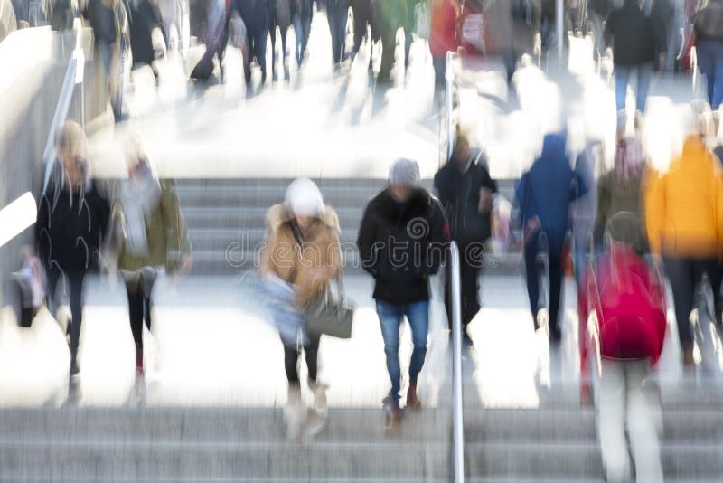 People Walking in the City, Rush Hour Stock Image - Image of blurred ...
