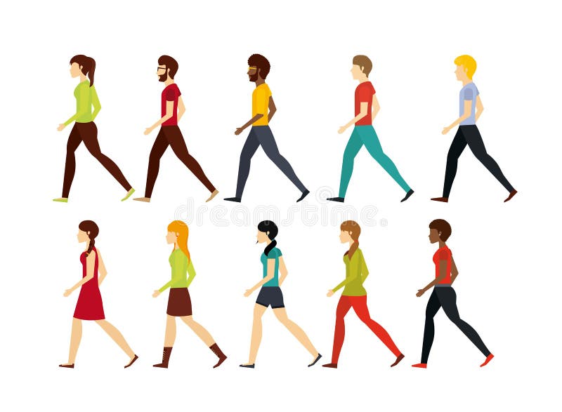 People walking design stock illustration. Illustration of exercise ...