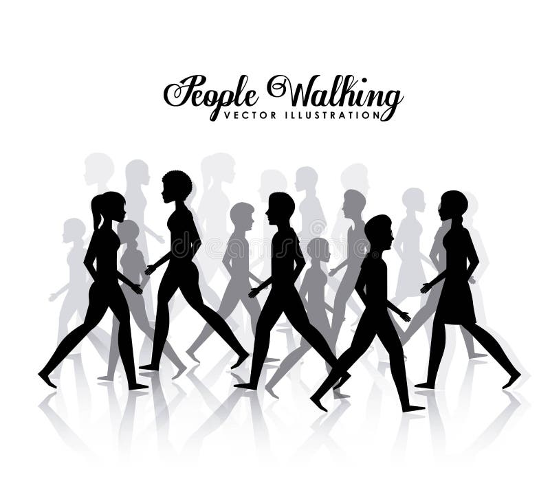 People walking design stock vector. Illustration of tree - 63235901