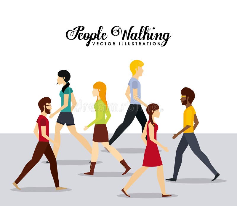 People walking design stock vector. Illustration of character - 63235890