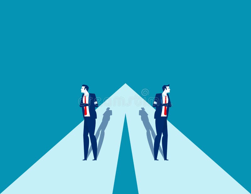 People Walking Different Way. Divorced Couple Concept Stock Vector ...