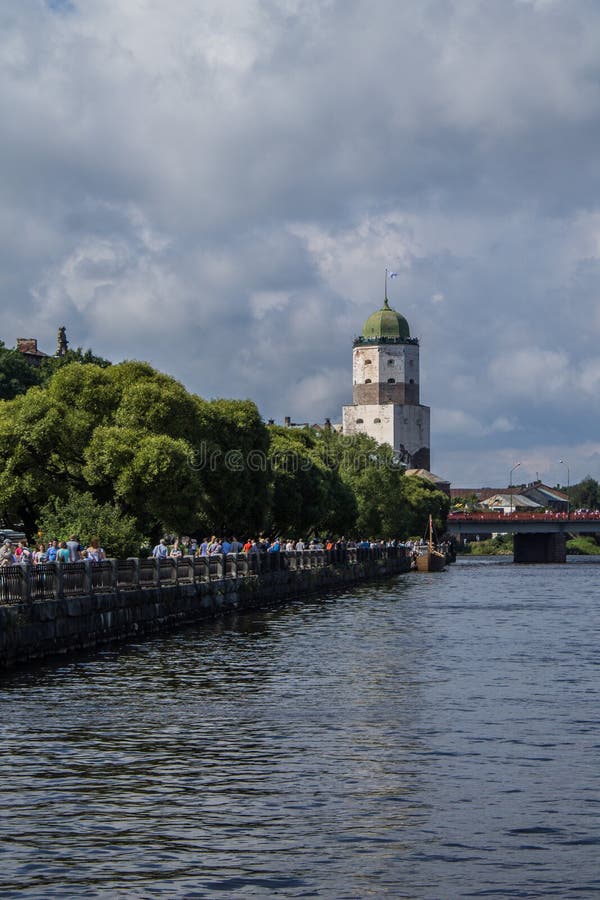 People Walking Down the Street in the Vyborg City Stock Photo - Image ...