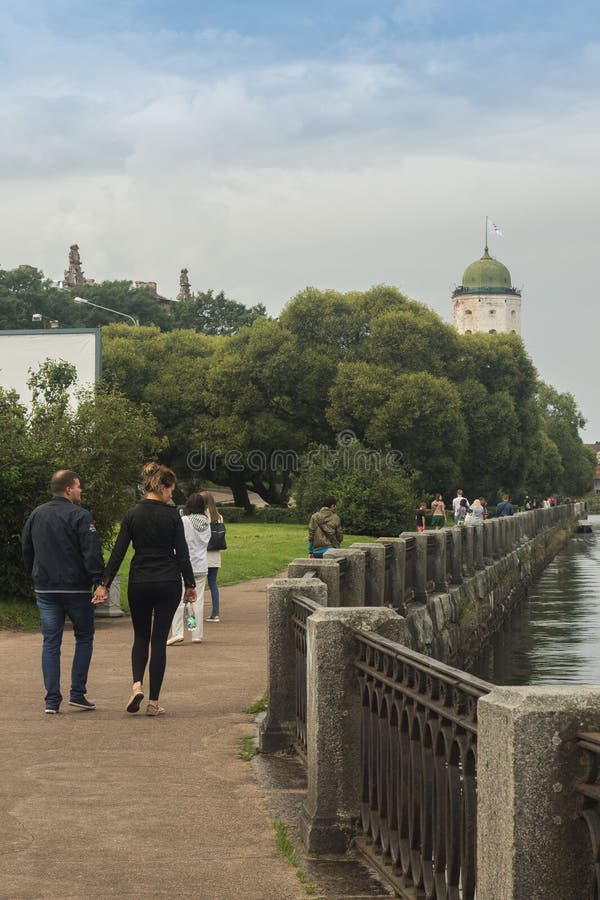 People Walking Down the Street in the Vyborg City Editorial Photo ...