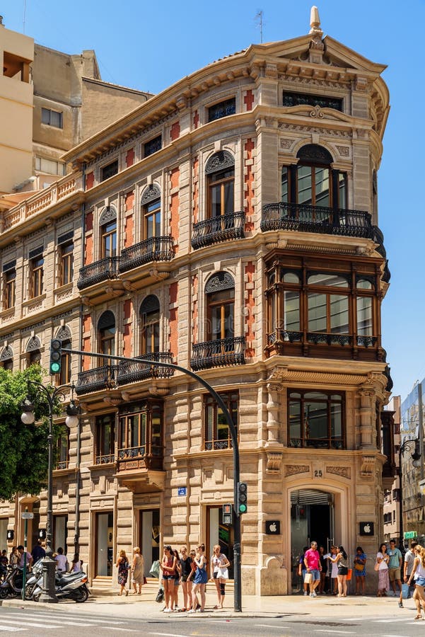 People Walking Downtown Valencia City in Spain Editorial Stock Photo ...