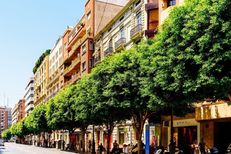 People Walking Downtown Valencia City in Spain Editorial Image - Image ...