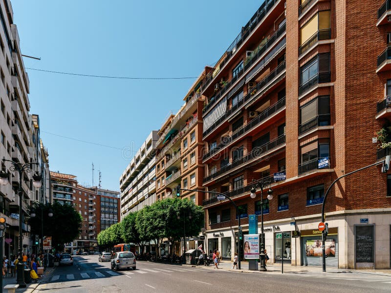 People Walking Downtown Valencia City in Spain Editorial Photo - Image ...
