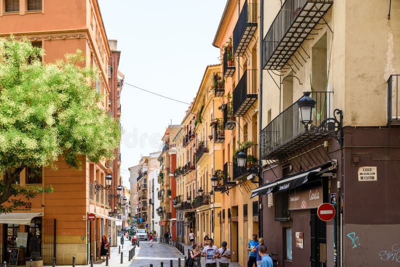 People Walking Downtown Valencia City in Spain Editorial Photo - Image ...
