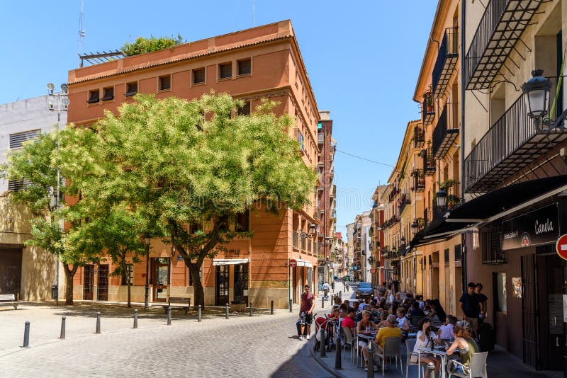 People Walking Downtown Valencia City in Spain Editorial Stock Image ...