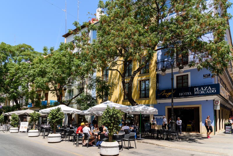 People Walking Downtown Valencia City in Spain Editorial Photography ...
