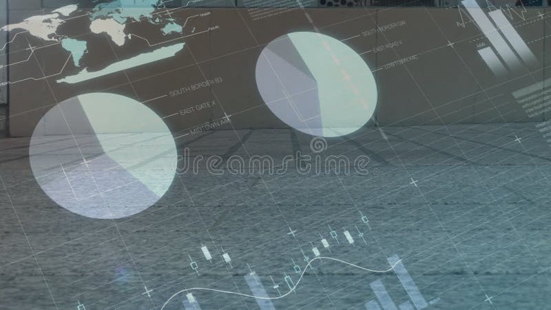 People Walking Fast while Data and Graphs are Moving Stock Footage ...