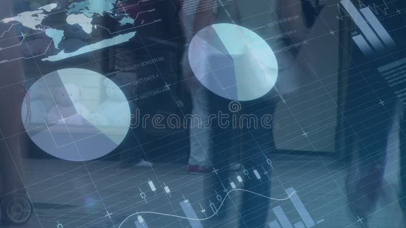 People Walking Fast with Graph and Data Moving Stock Video - Video of ...