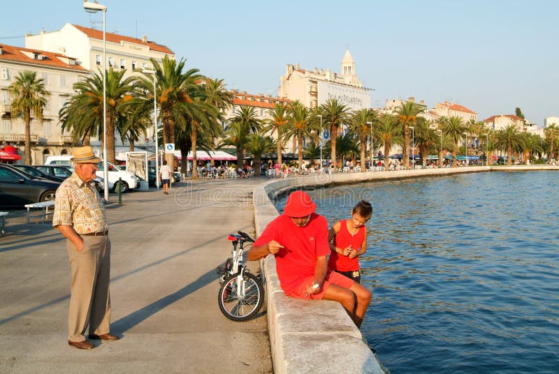 People Walking in Front of the Sea Front at Split Editorial Stock Image ...