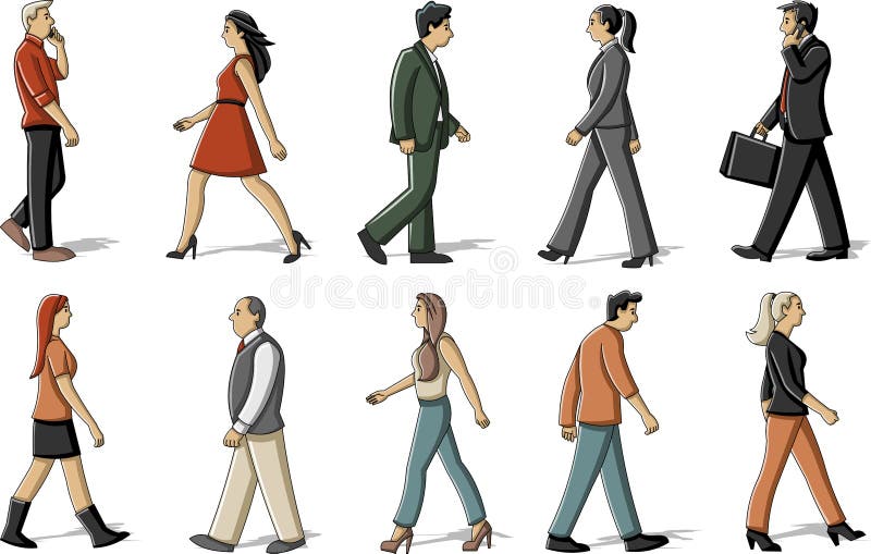 People walking stock vector. Illustration of businessman - 69947639