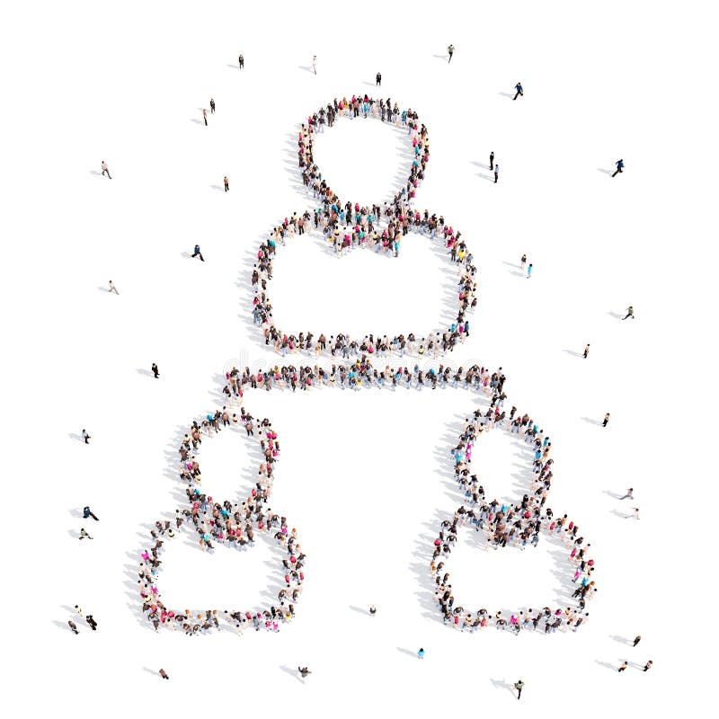 People Walking in Hierarchy .3D Illustration. Stock Illustration ...