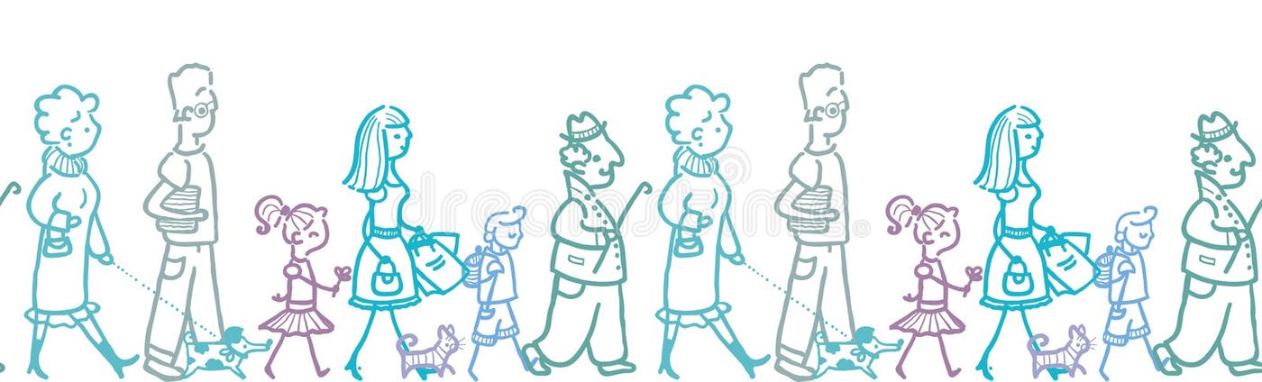 Walking Border Stock Illustrations – 3,067 Walking Border Stock ...