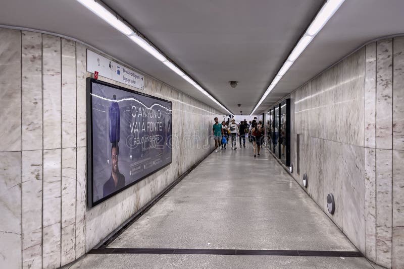 People Walking Inside a Metro Station in Lisbon Editorial Photography ...