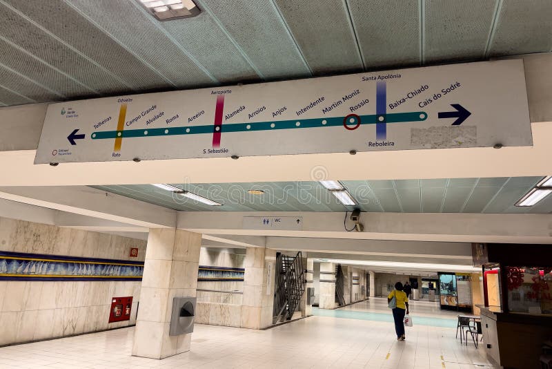 People Walking Inside a Metro Station in Lisbon Editorial Stock Photo ...