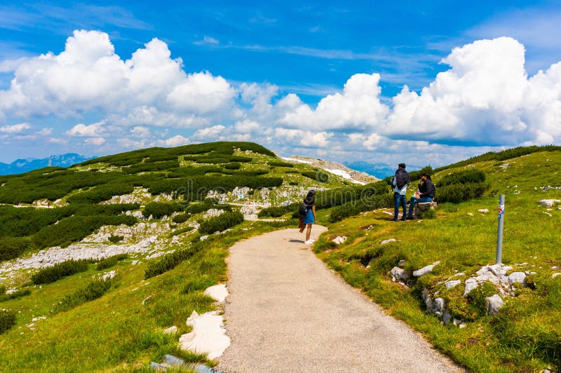 People Walking on a Mountain Footpath Editorial Image - Image of alpine ...