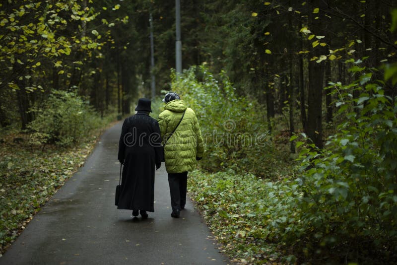 People are Walking in Park. Two Women in Park Stock Image - Image of ...