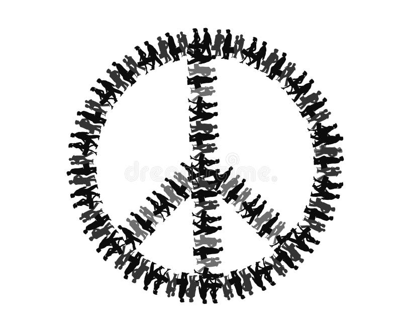 People walking in peace stock illustration. Illustration of design ...