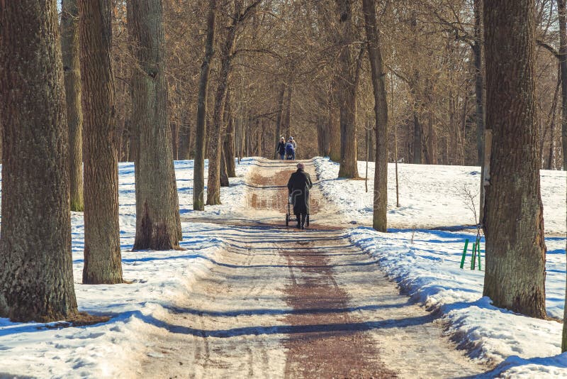 People are Walking in the Spring Park Stock Photo - Image of landscape ...