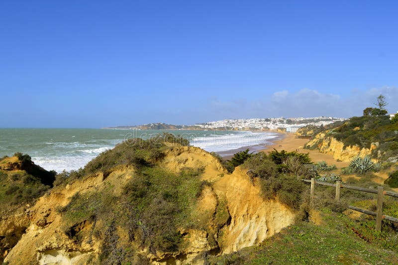 Albufeira Beach People Walking in the Springtime Sun Stock Photo ...