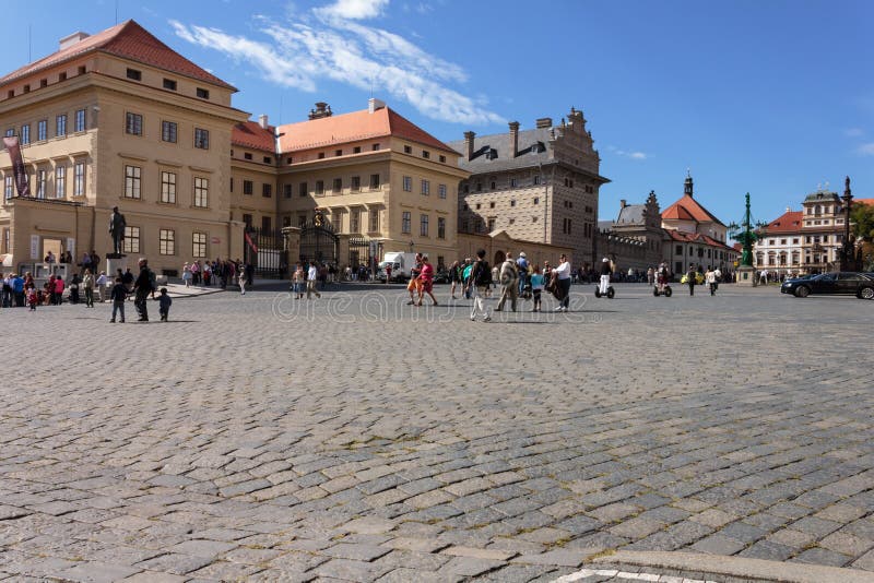 People are Walking in the Square in the Historical Part of Prague ...
