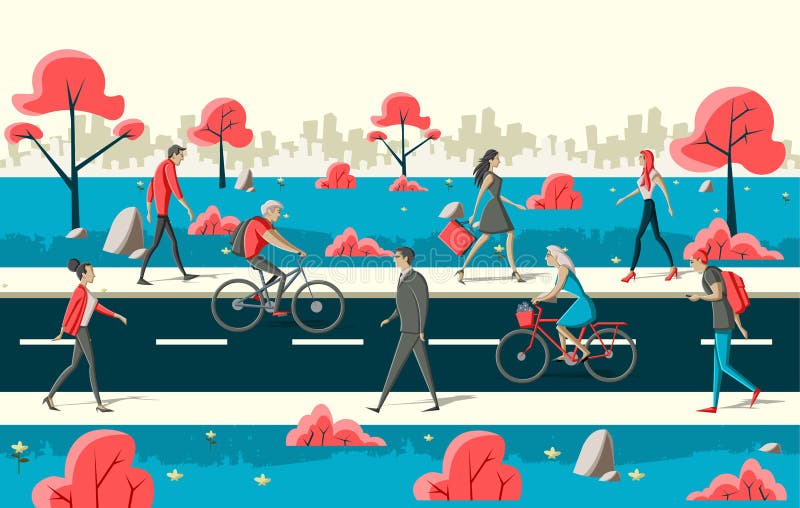 Cartoon People Walking Stock Illustrations – 54,592 Cartoon People ...