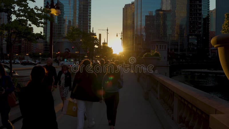 People Are Walking The Streets Of Downtown During Chicago Henge 2022 Stock Footage Video Of