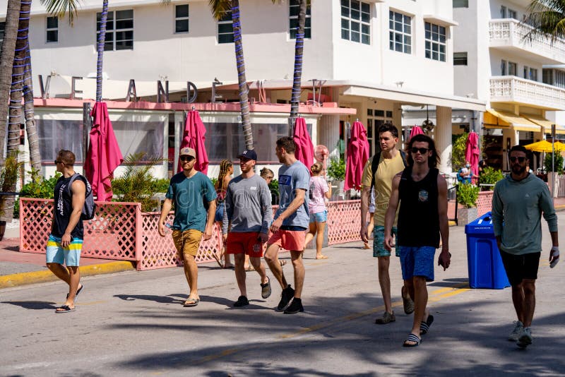 People Walking the Streets of Miami Suring Spring Break 2021 SOBE ...