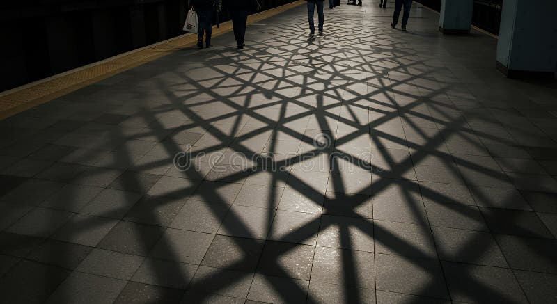 People Walking at the Subway Station Casting Shadow on the Platform ...