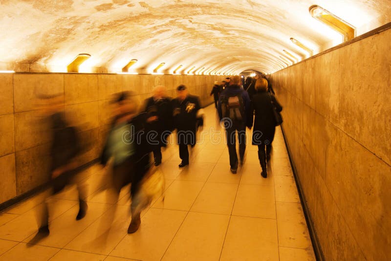 People Walking in an Underpass Stock Photo - Image of city, people ...