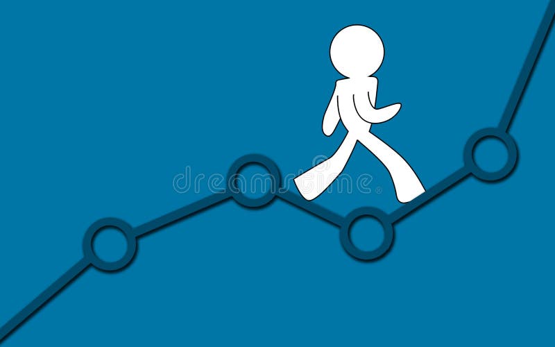 People Walking Up on a Growing Path Stock Illustration - Illustration ...