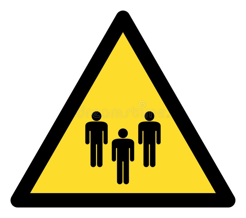 People Warning Flat Icon Symbol Stock Illustration - Illustration of ...
