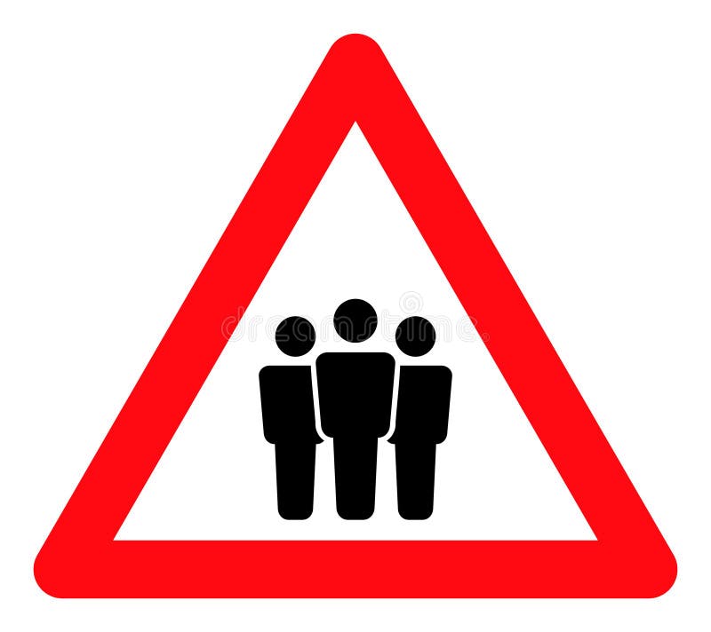 People Warning - Raster Icon Illustration Stock Illustration ...