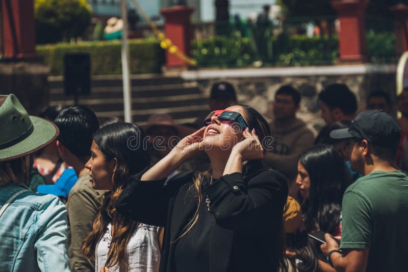 People Watching the Annular Solar Eclipse in Mexico with Special ...