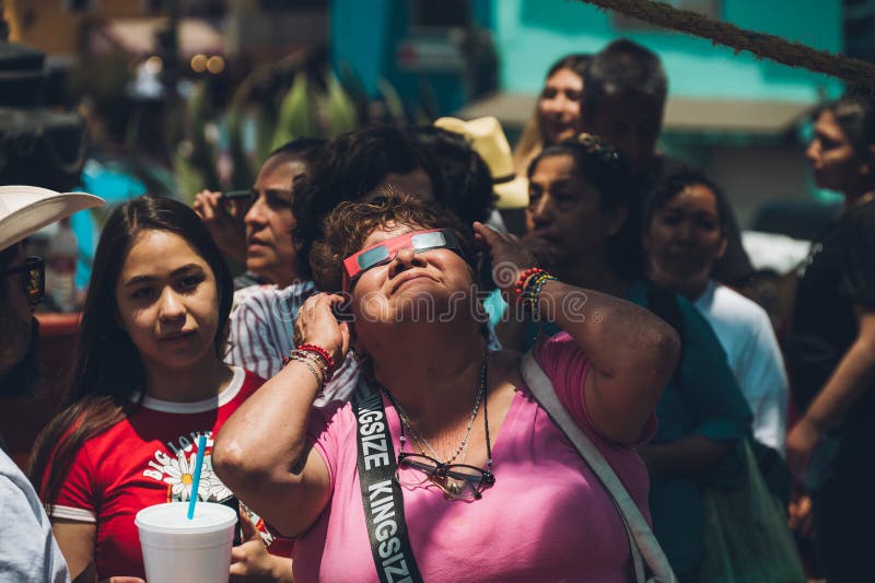 People Watching the Annular Solar Eclipse in Mexico with Special ...